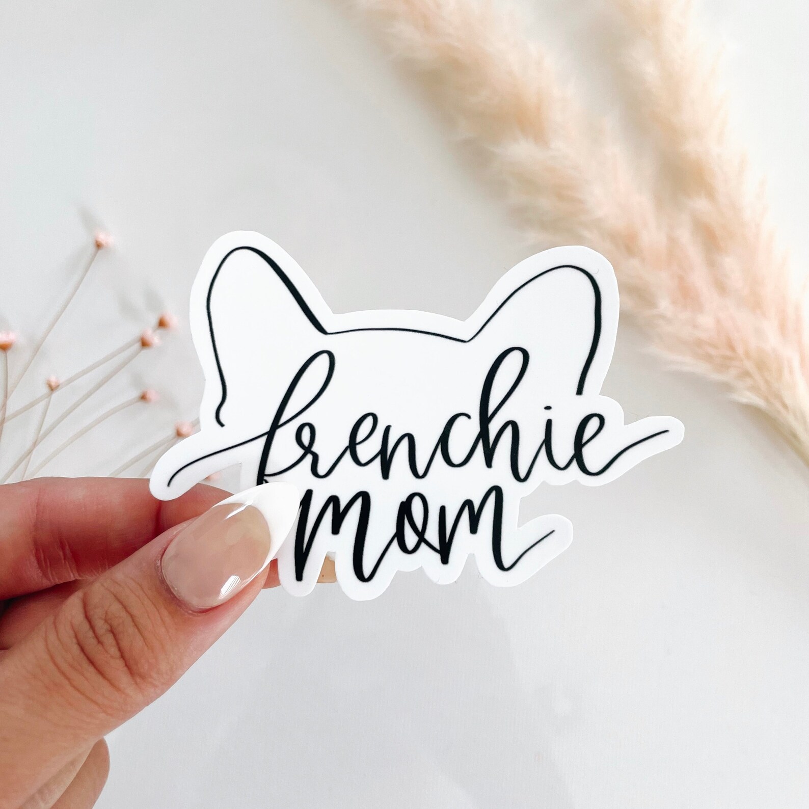 Frenchie Mom Sticker French Bulldog Sticker Dog Outline - Etsy