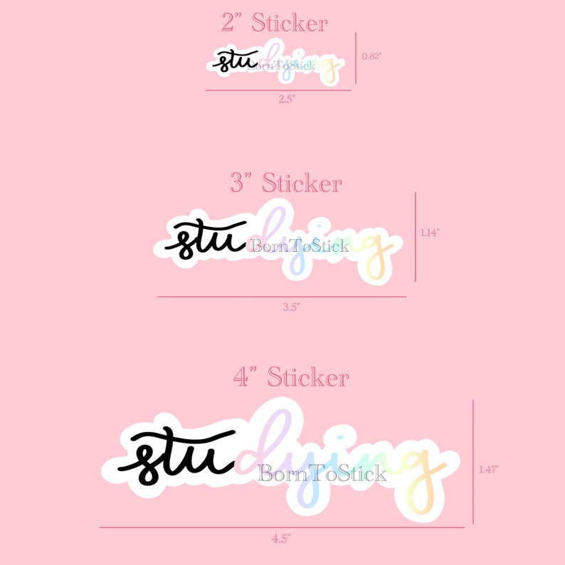 STUdying Sticker Student Sticker Funny Sticker Water | Etsy