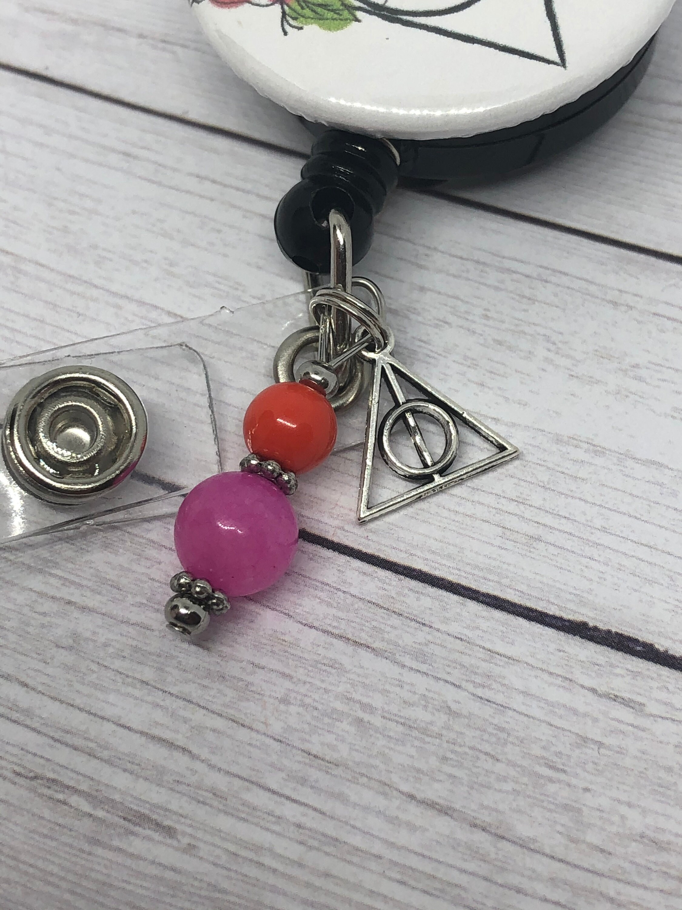 Wizard Triangle Mylar Covered Badge Reel With Charms - Etsy