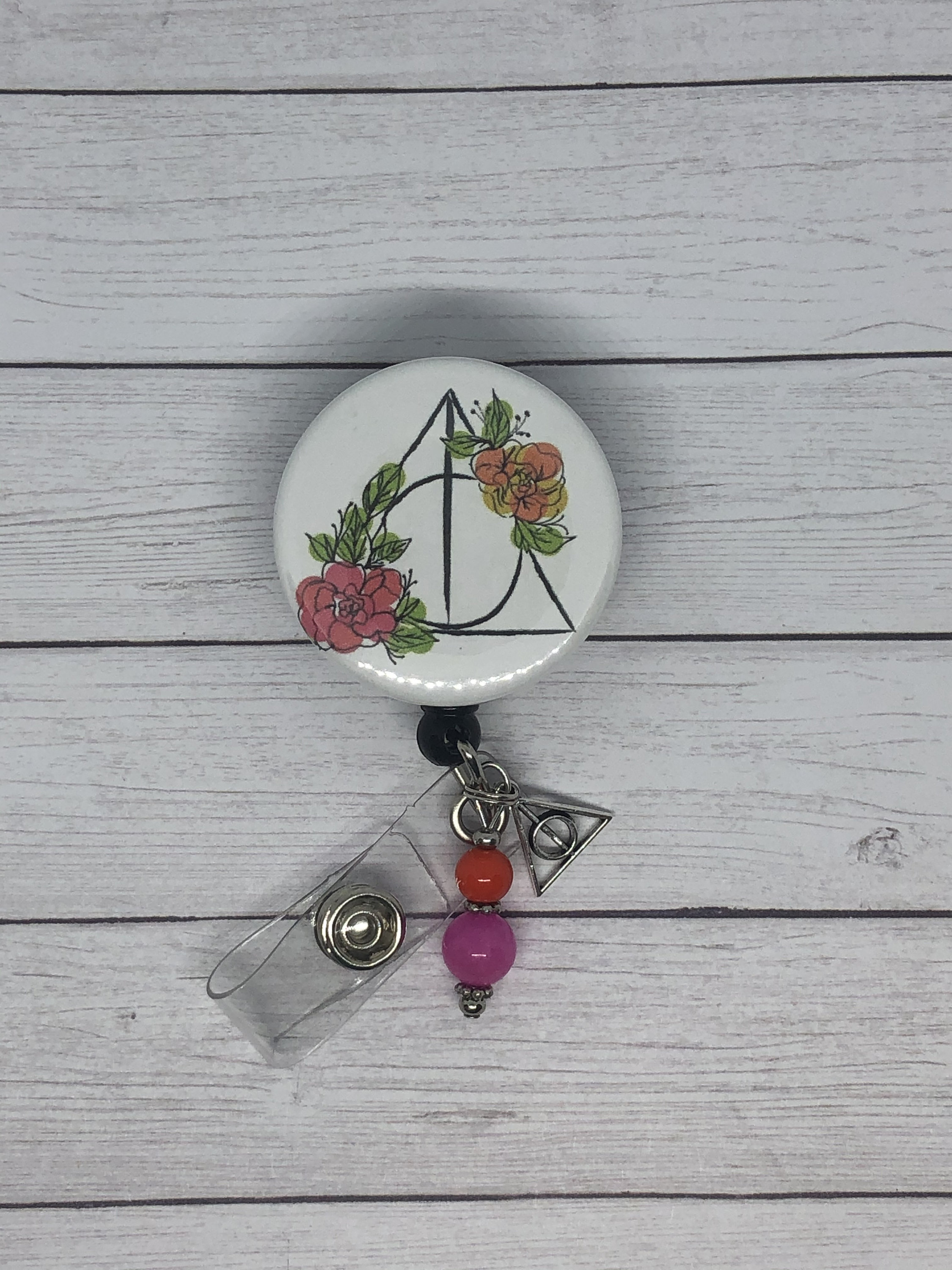 Wizard Triangle Mylar Covered Badge Reel With Charms - Etsy