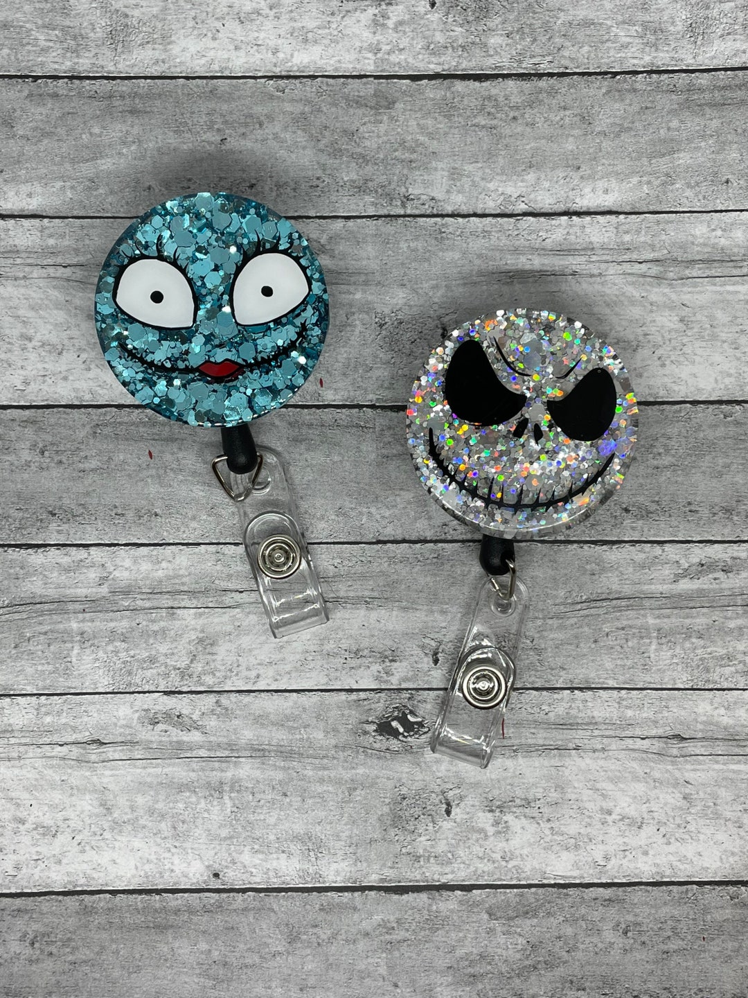 Skeletons Glitter UV Resin Badge Reel - Etsy