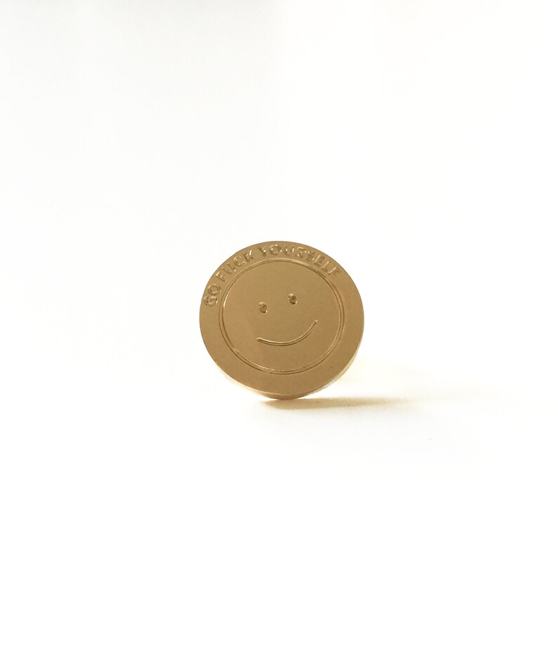 Smiley Face Hard Enamel Pin - Etsy