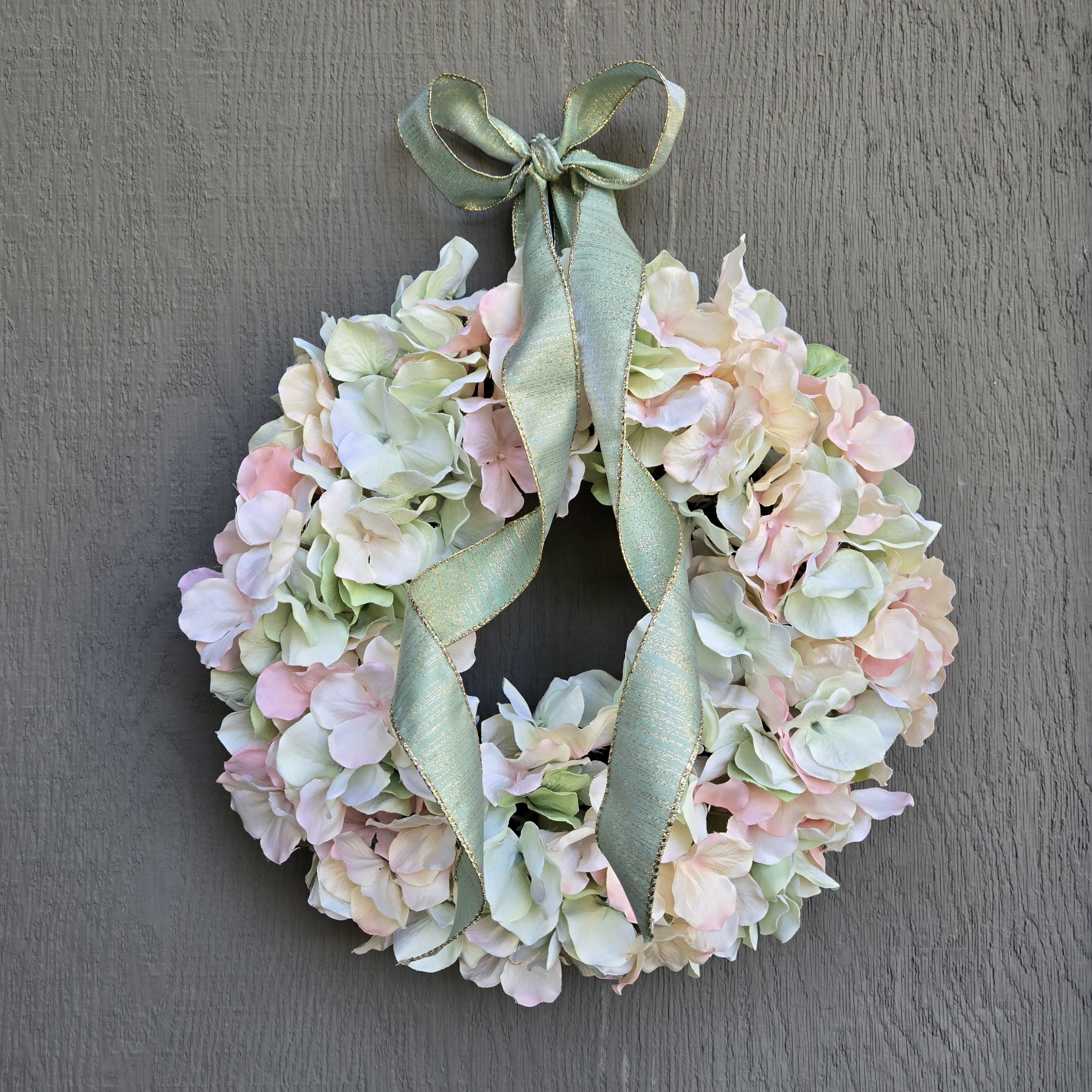 Spring Wreath, Pink Green Floral Wreath, Spring Decor, Spring Wreaths ...