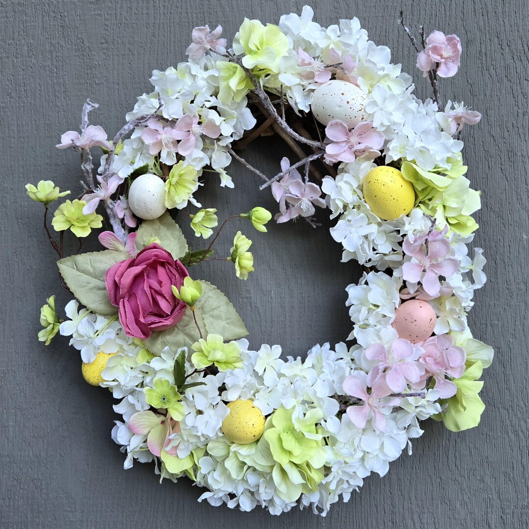 Spring Wreath, Easter Wreaths, Spring Wreath With Easter Eggs and ...