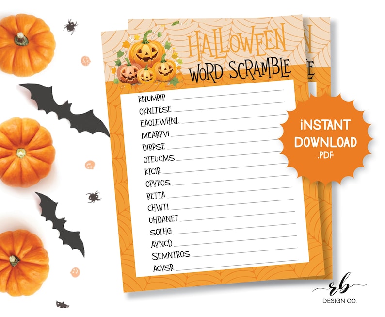 Halloween Word Scramble: Fun Classroom Game, Instant Download Activity ...