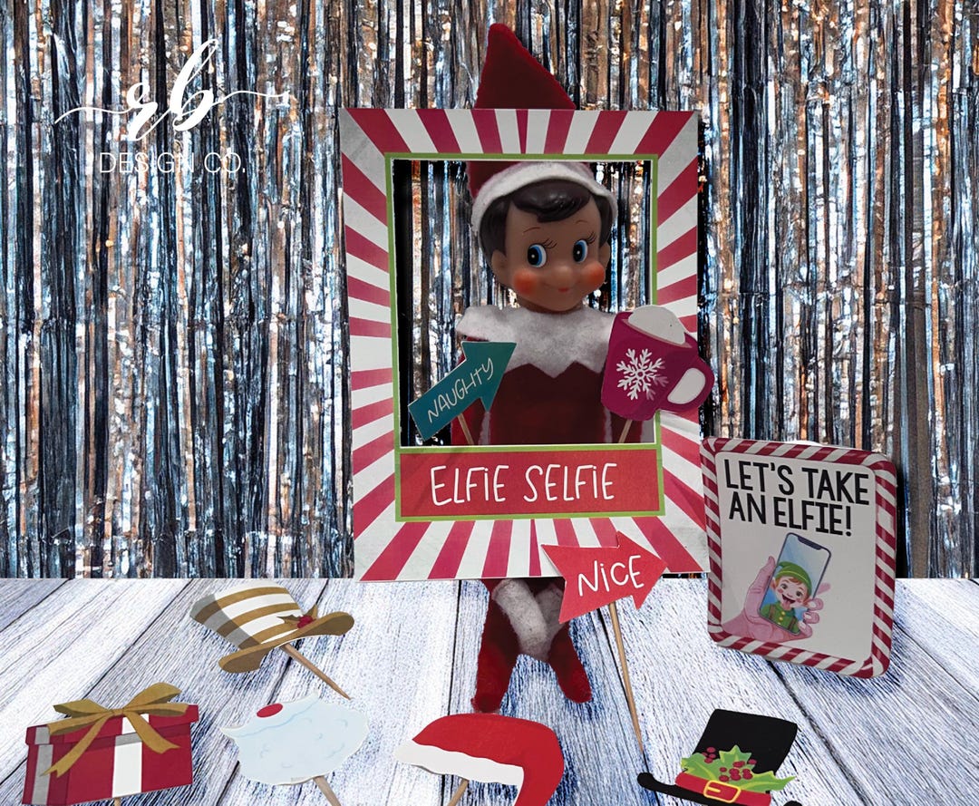 Elf Elfie Selfie Station, Printable Christmas Elf Photobooth, Elf Sized ...