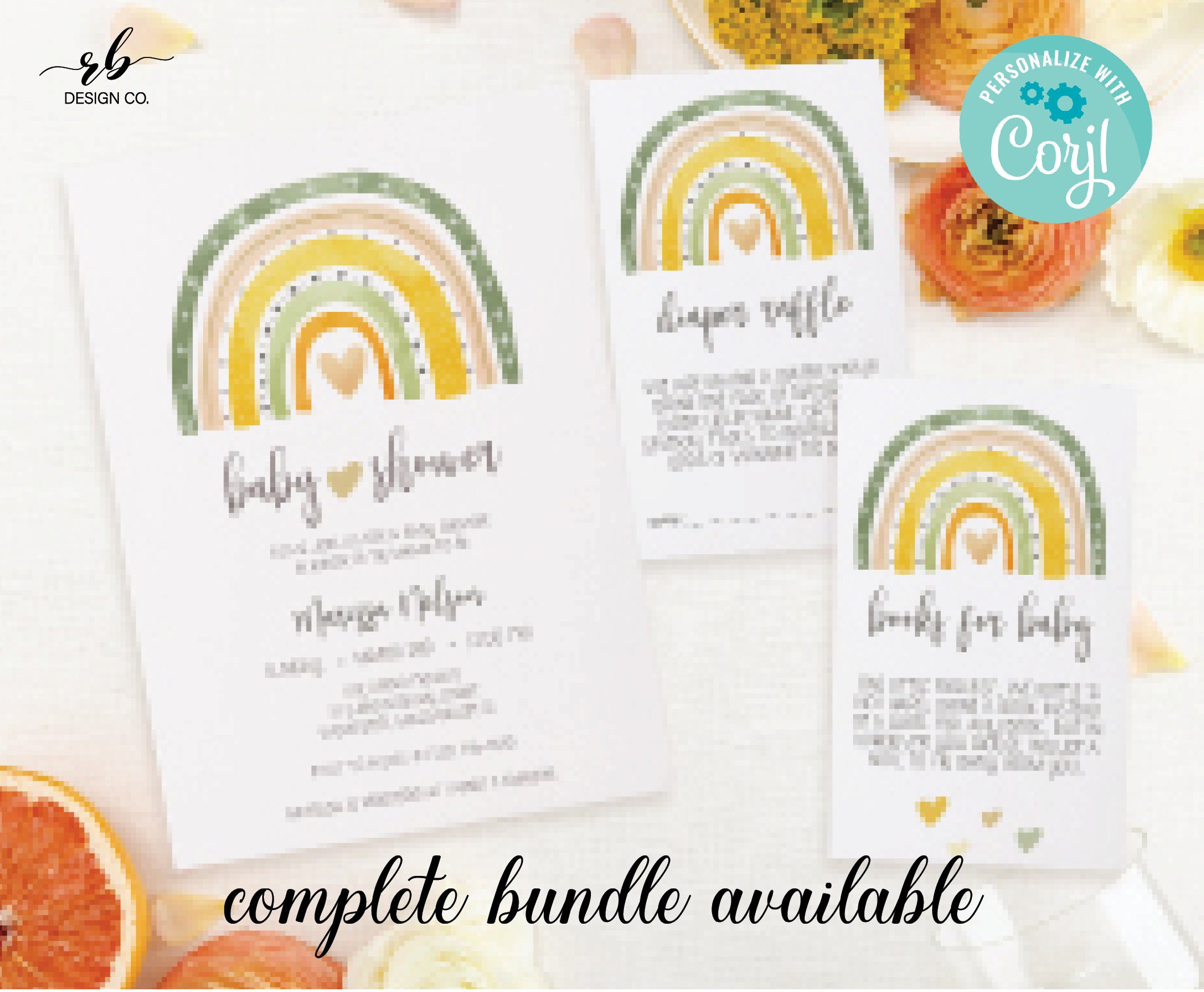 Editable Baby Book Emoji Game, Baby Shower Game, Rainbow Baby Shower ...