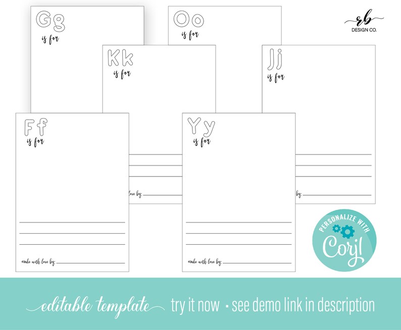 Blank Alphabet Book, Baby's First ABC Book, Baby's First Book, Coloring ...