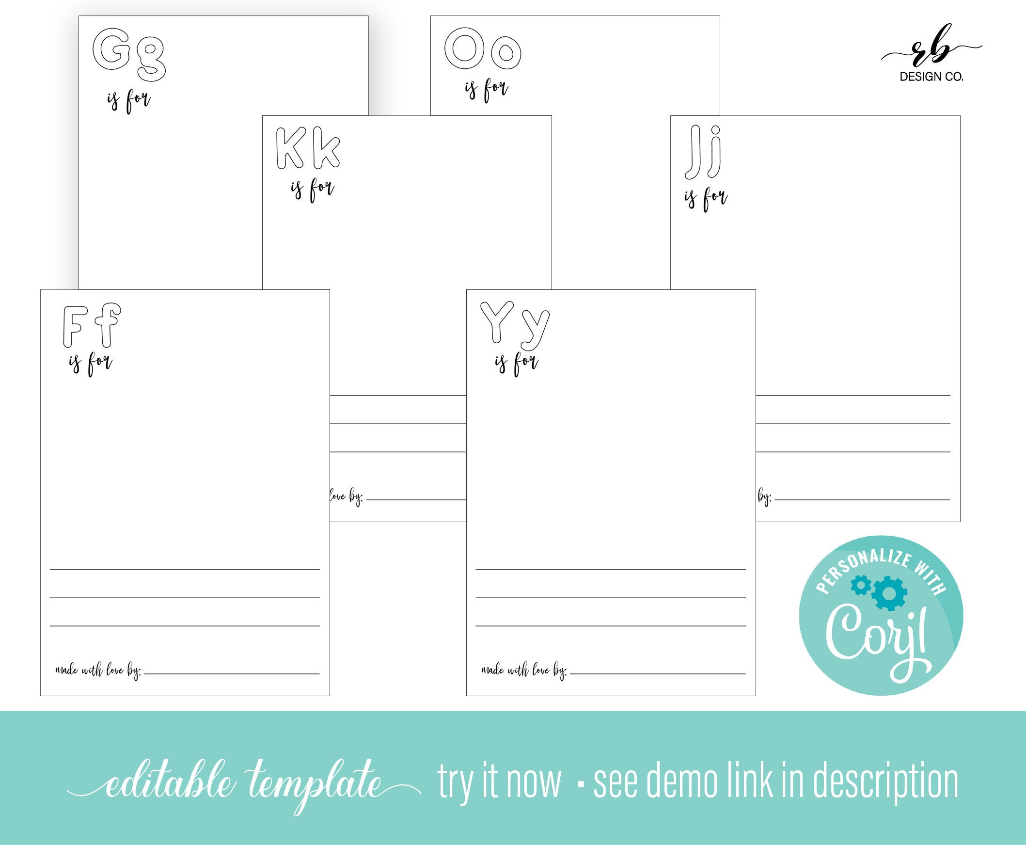 Blank Alphabet Book, Baby's First ABC Book, Baby's First Book, Coloring ...