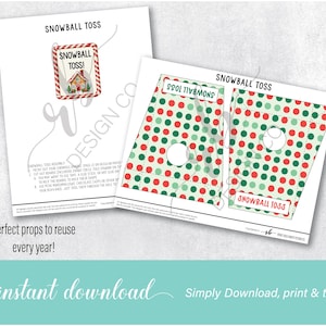 Printable Elf Snowball Toss, Elf-sized Cornhole Game, Christmas Elf ...