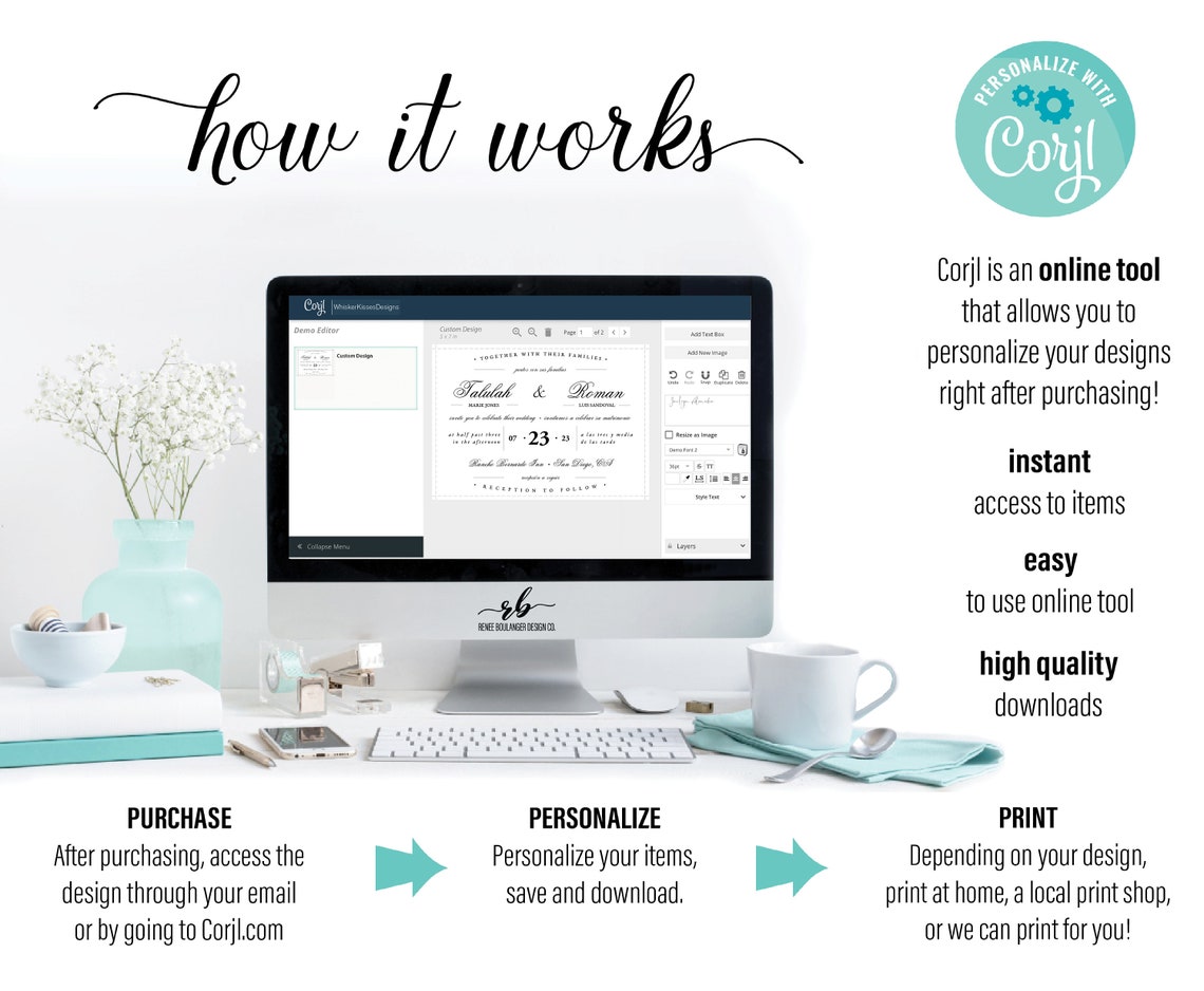 Editable Template Bilingual Wedding Invitation, DIY Invitation, Two ...