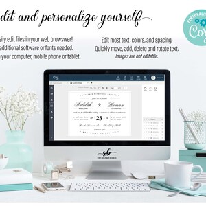 Editable Template Bilingual Wedding Invitation, DIY Invitation, Two ...