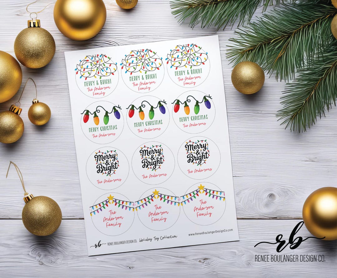 Personalized Holiday Labels | Custom Christmas Light Stickers 2.25 ...