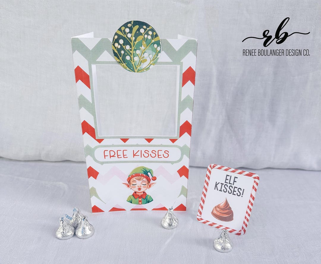 Elf Kissing Booth Printable Setup | Christmas Elf Props | Cute Holiday ...