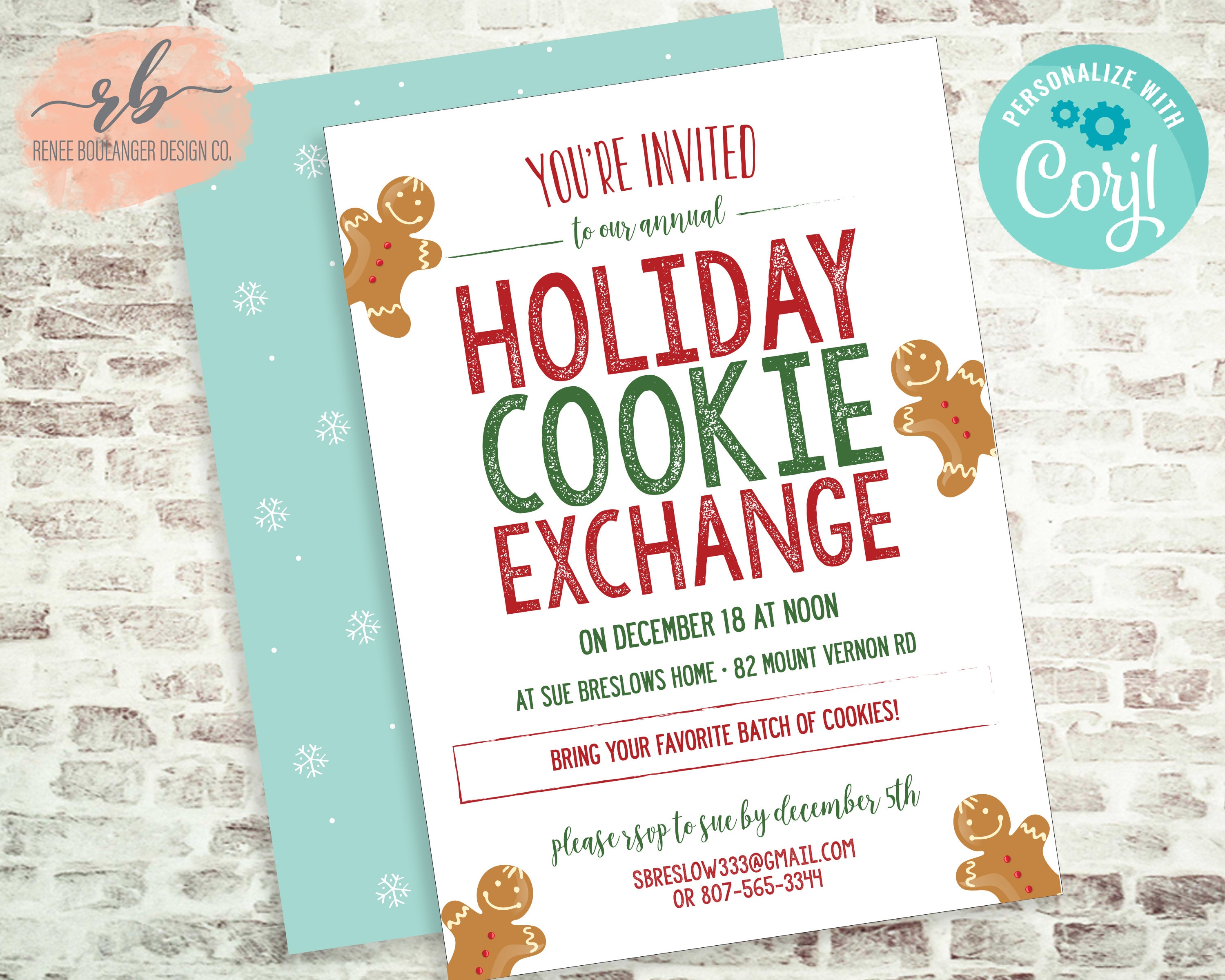 Holiday Cookie Exchange Invitation Template, Christmas Cookie Exchange ...