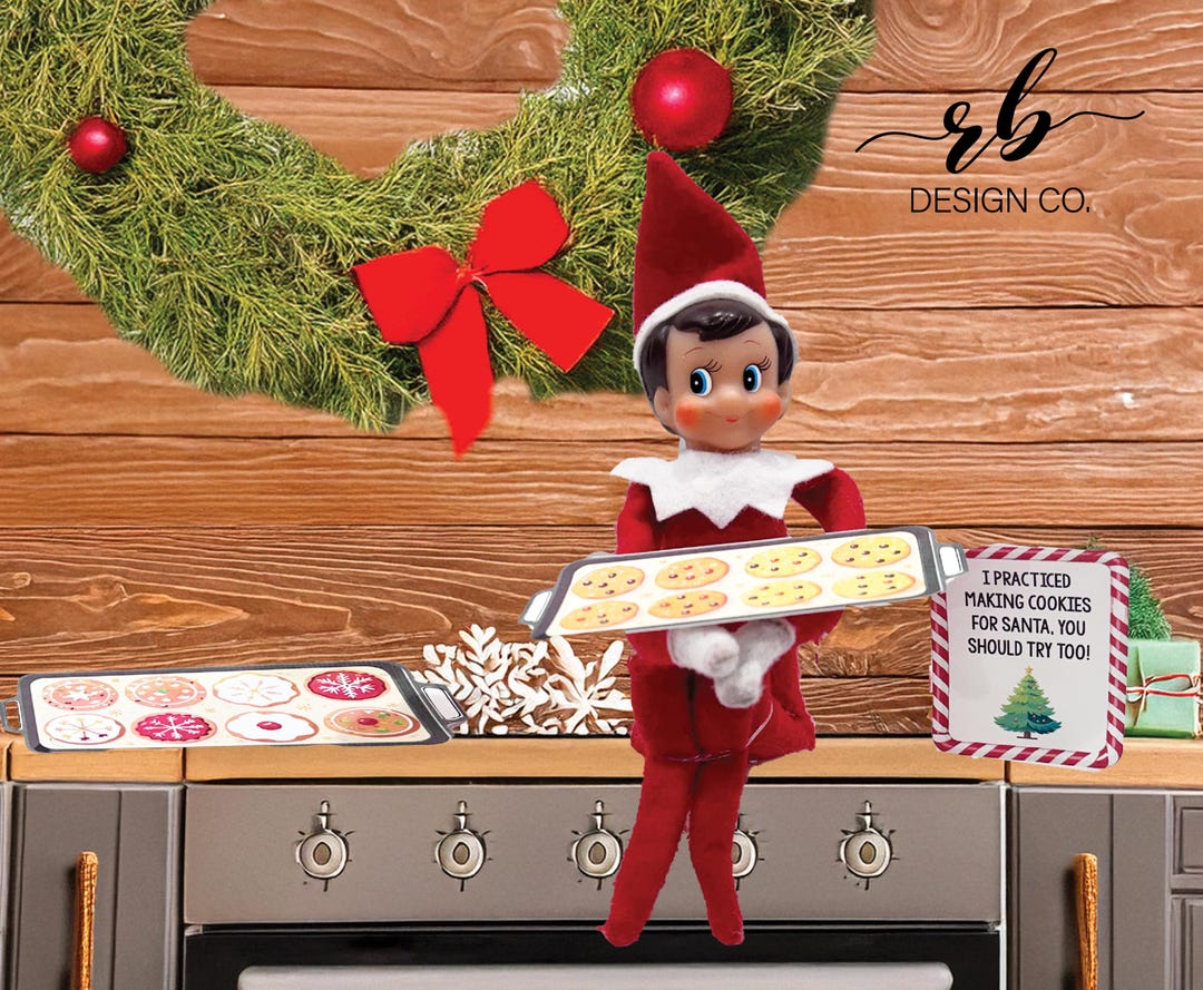 Printable Elf on the Shelf Baking Cookies, Elf-sized Cookie Props ...