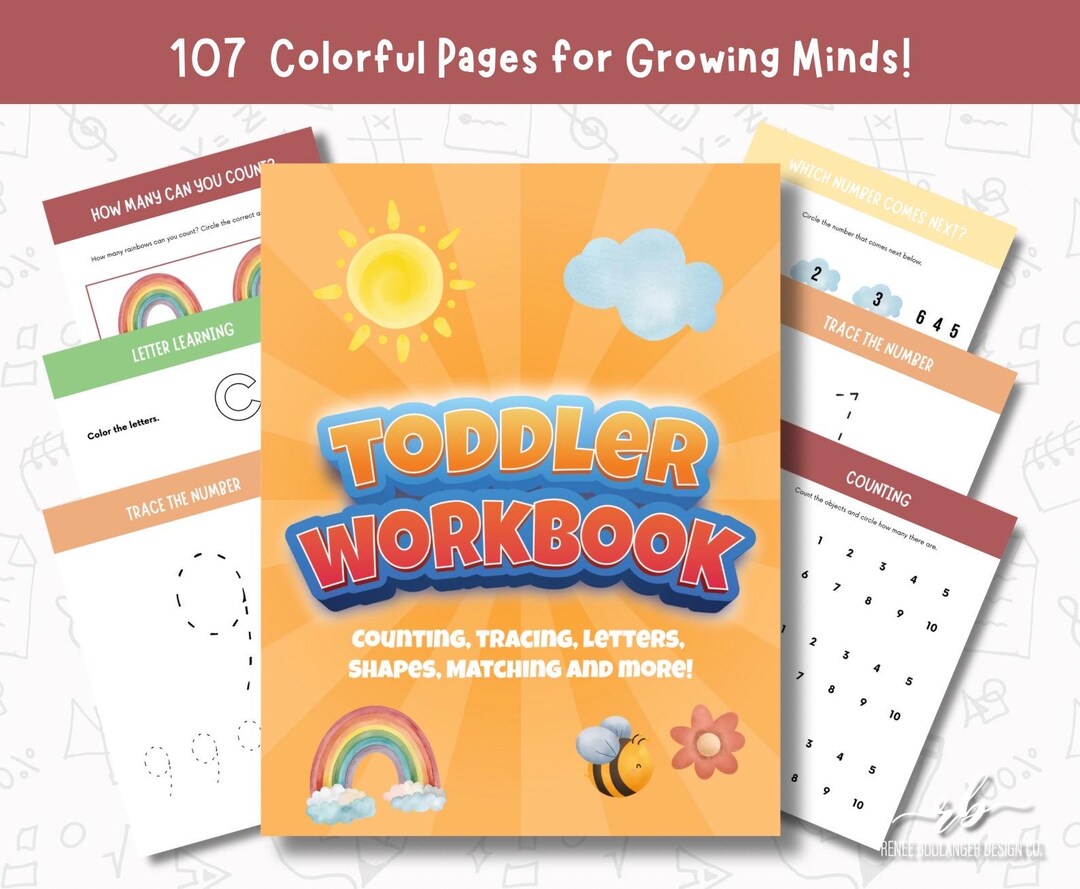 Preschool Learning Workbook, ABC Letters, 123 Count, Tracing Worksheets ...
