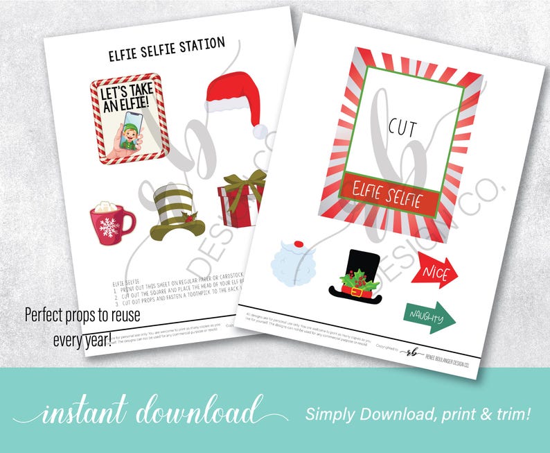 Elfie Selfie Station Printable | Christmas Elf Activity | Elf Photo ...