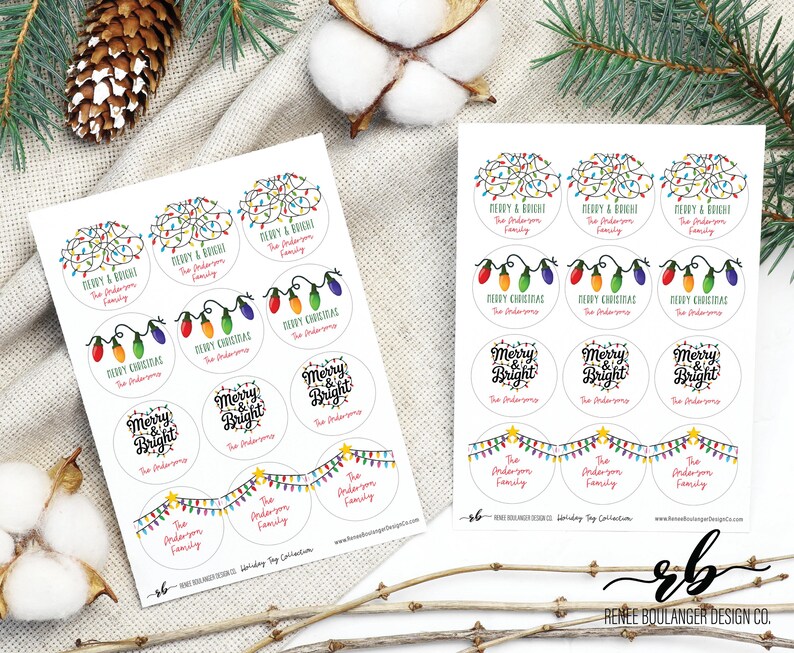 Personalized Holiday Labels | Custom Christmas Light Stickers 2.25 ...