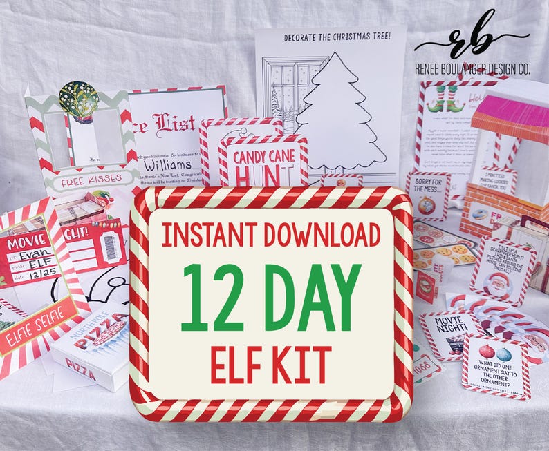 12 Day Elf Setup Printable Bundle | Fun Holiday Elf Ideas | Easy No ...
