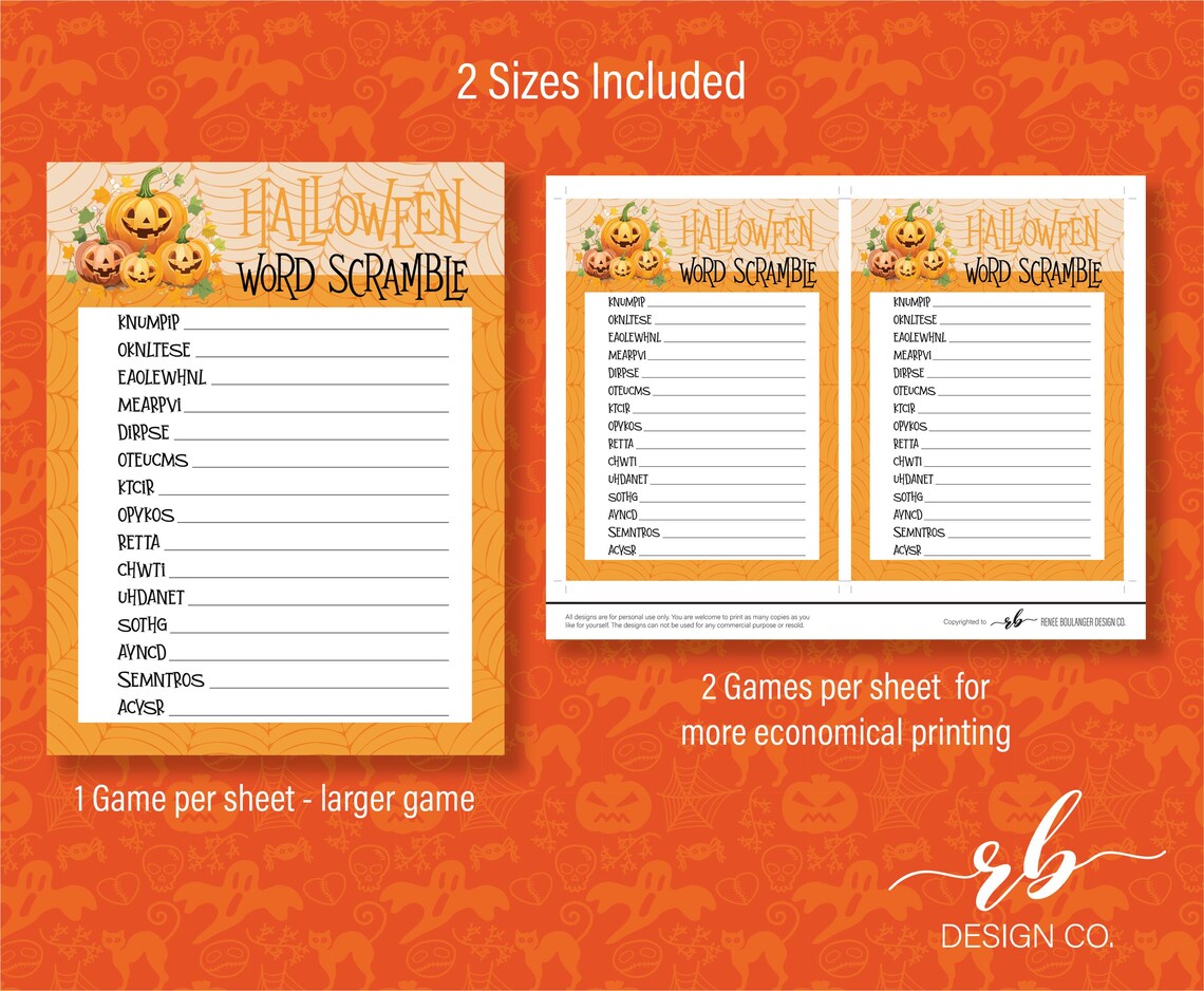 Halloween Word Scramble: Fun Classroom Game, Instant Download Activity ...