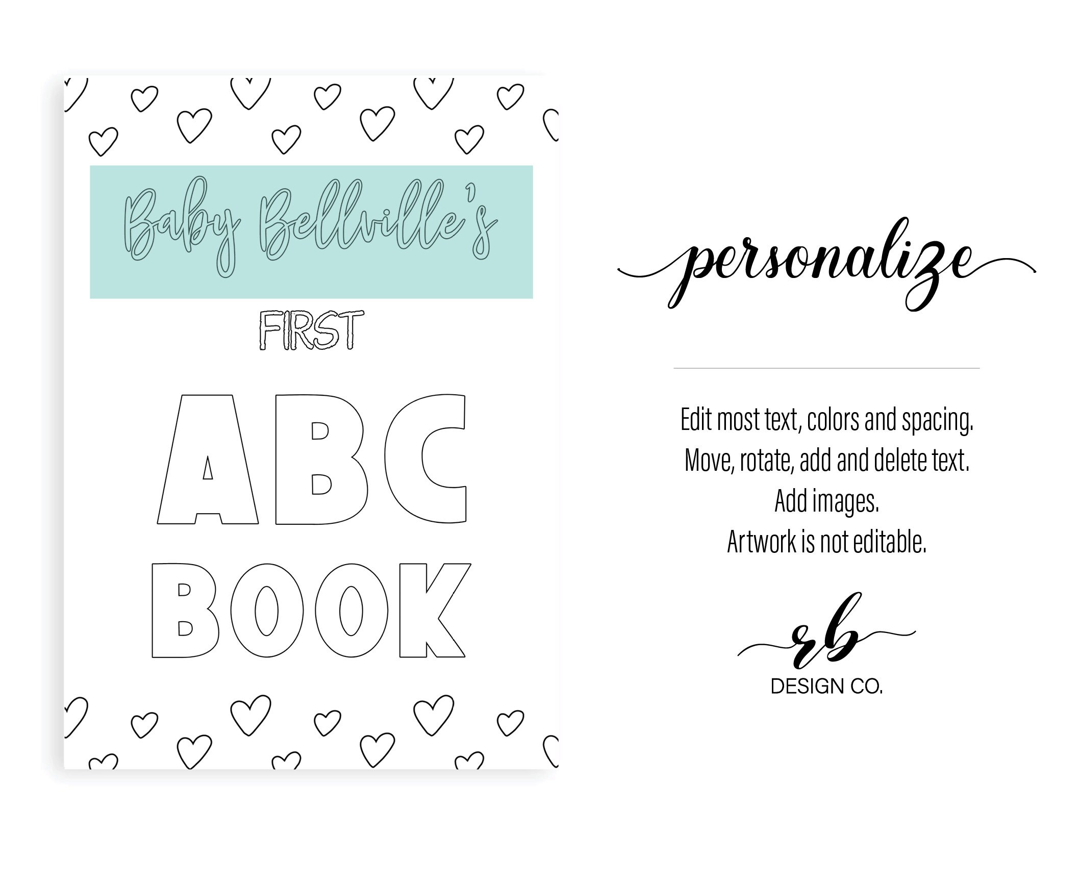 Blank Alphabet Book, Baby's First ABC Book, Baby's First Book, Coloring ...