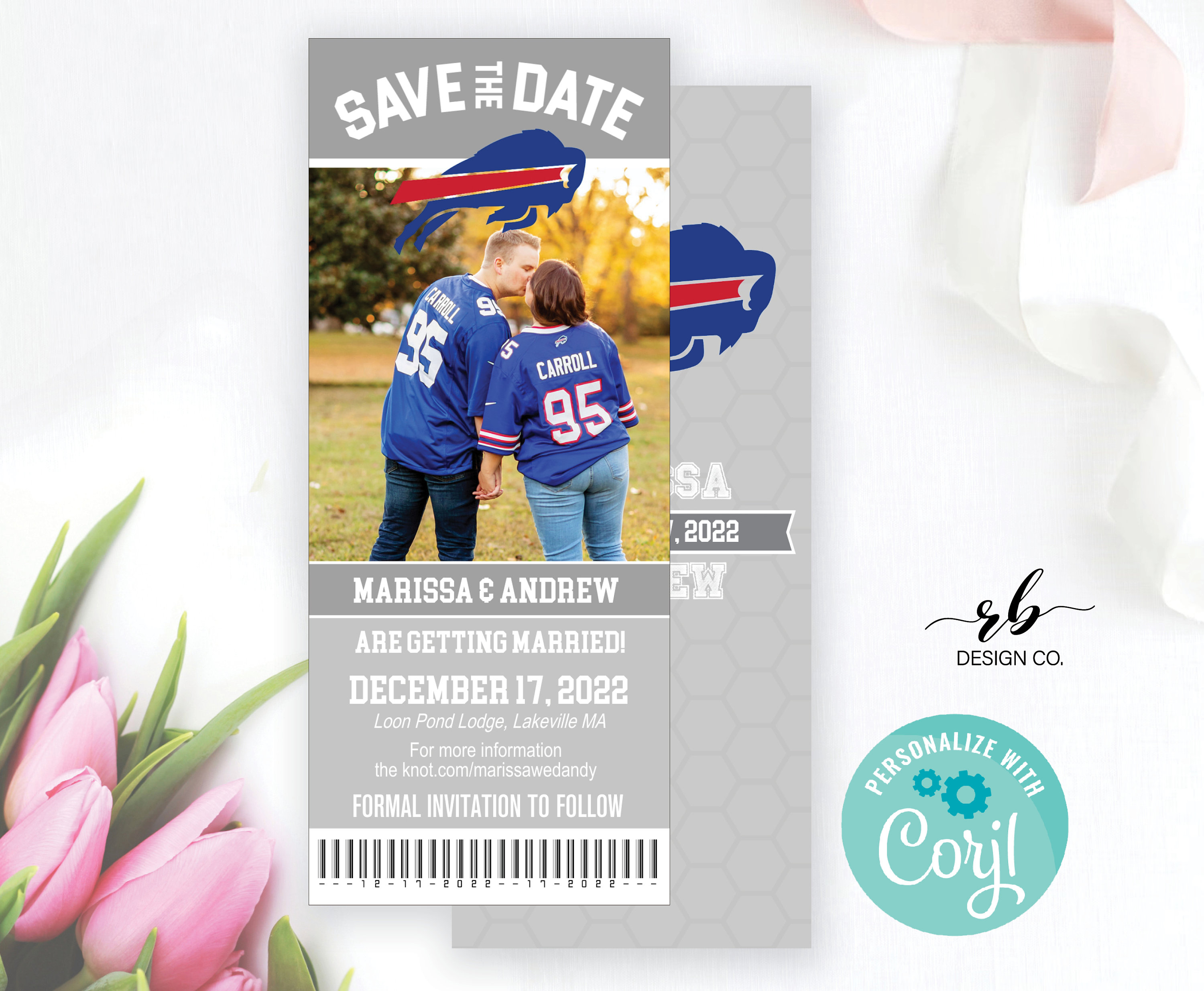 Football Save the Date, Choose Your Team, Any Team, Football Custom ...