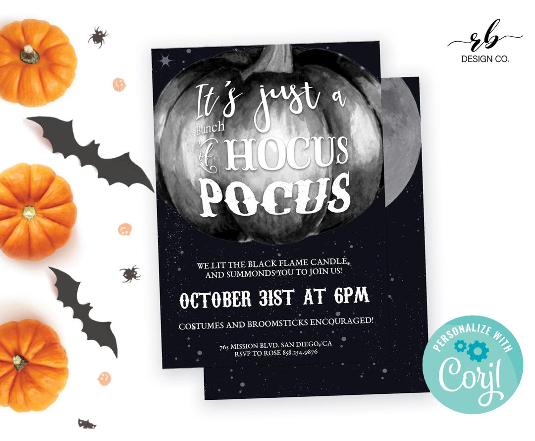 Hocus Pocus Halloween Invitation, Hocus Pocus Party, Halloween Party ...