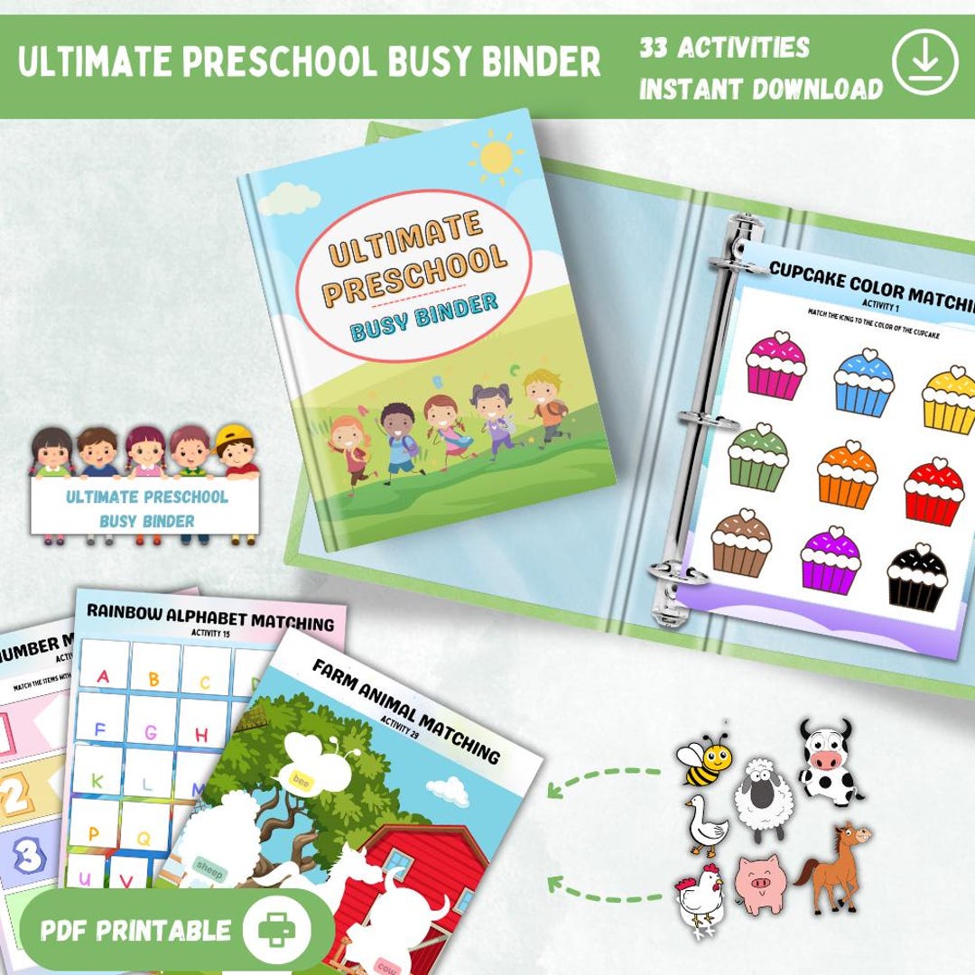 Ultimate Preschool Busy Book Binder | 33 Activities | 82 Pages ...