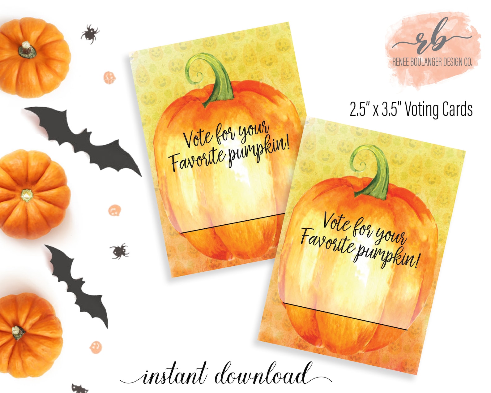 Pumpkin Carving Voting Cards, Best Pumpkin Cards, Favorite Pumpkin ...