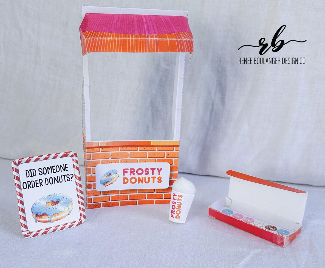 Elf Coffee Shop Printable Set | Mini Coffee & Donut Drive Thru for Elf ...
