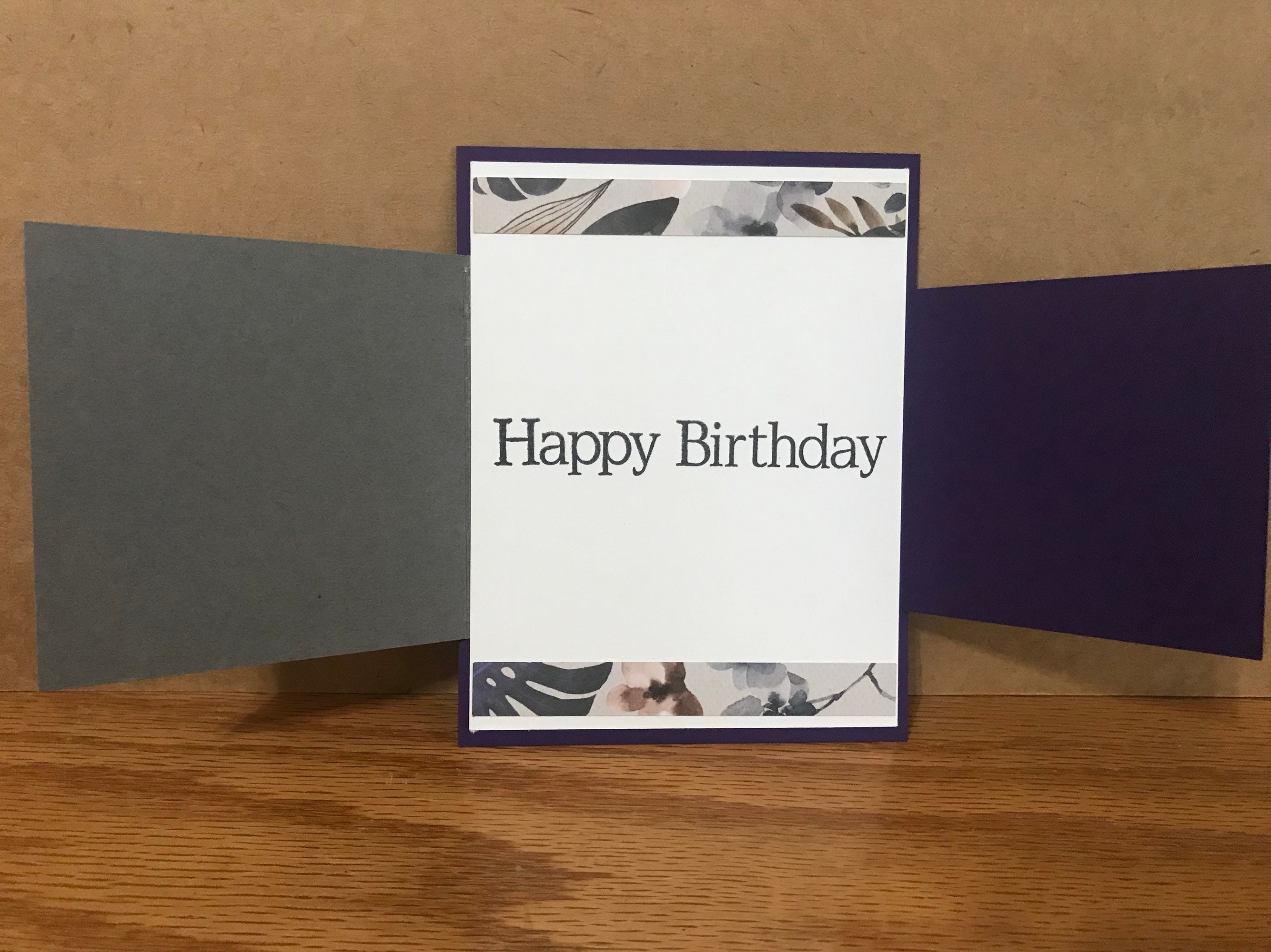 Happy birthday card double flap fun fold card flower card | Etsy