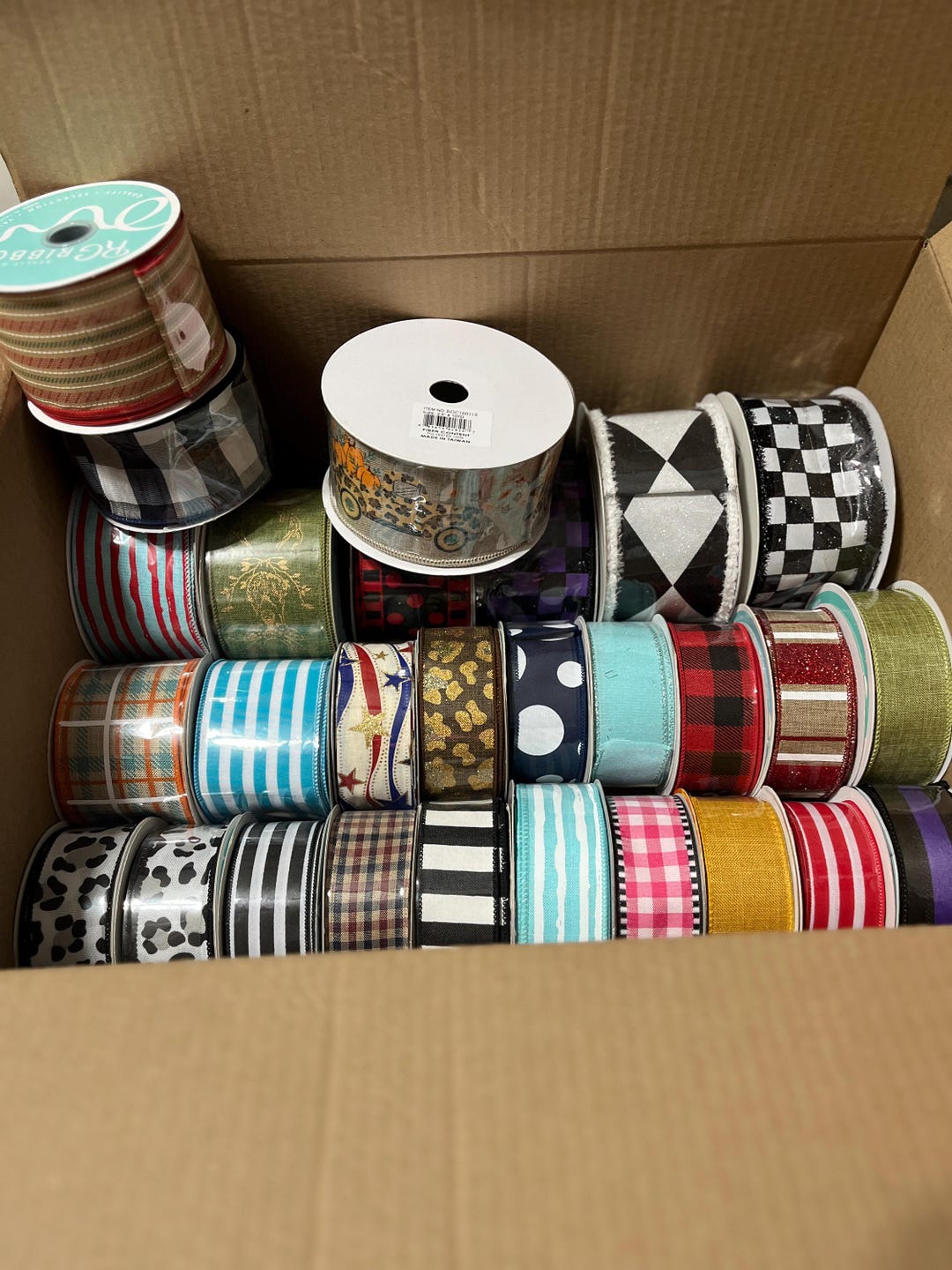 Destash 28 Rolls Wired Ribbon, Ribbon Bundle, Ribbon Kit, Ribbon Wreath ...