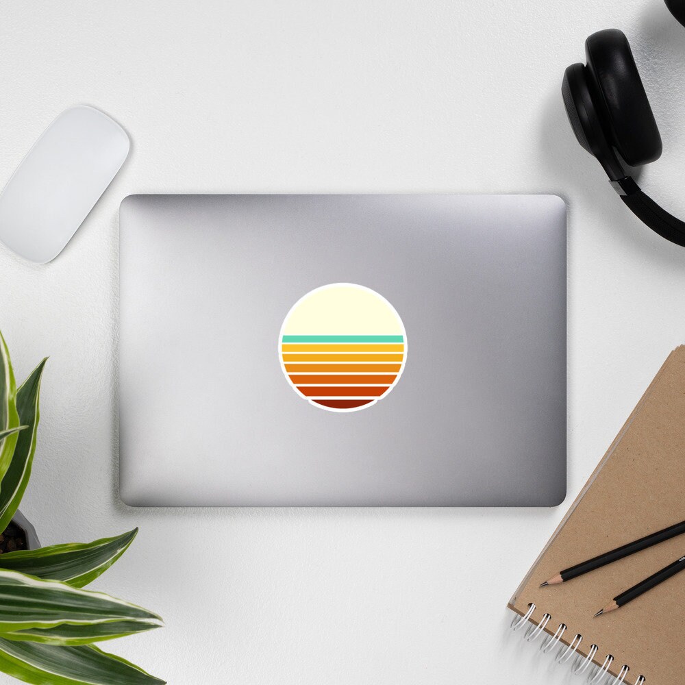 Vaporwave Sun Synthwave Sunset Retro Sunset Decal Vinyl Decal - Etsy