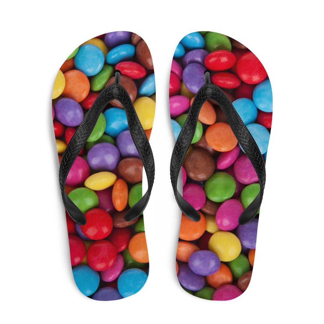 Rainbow Candy Flip Flops Rainbow Candies Sandals Unisex Flip Flop Candy ...