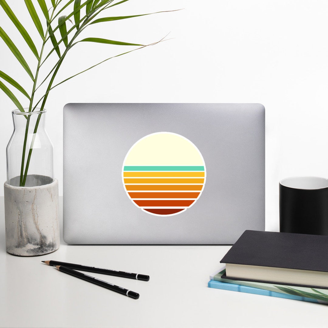 Vaporwave Sun Synthwave Sunset Retro Sunset Decal Vinyl Decal Sun ...
