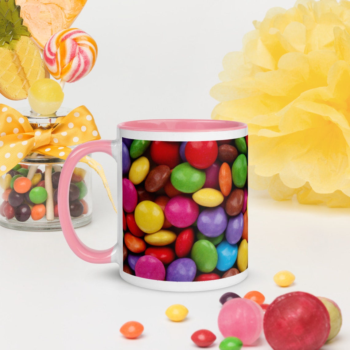 Candy Pieces Mug Candy Coffee Mug Candy Bites Mug Candy Cup | Etsy