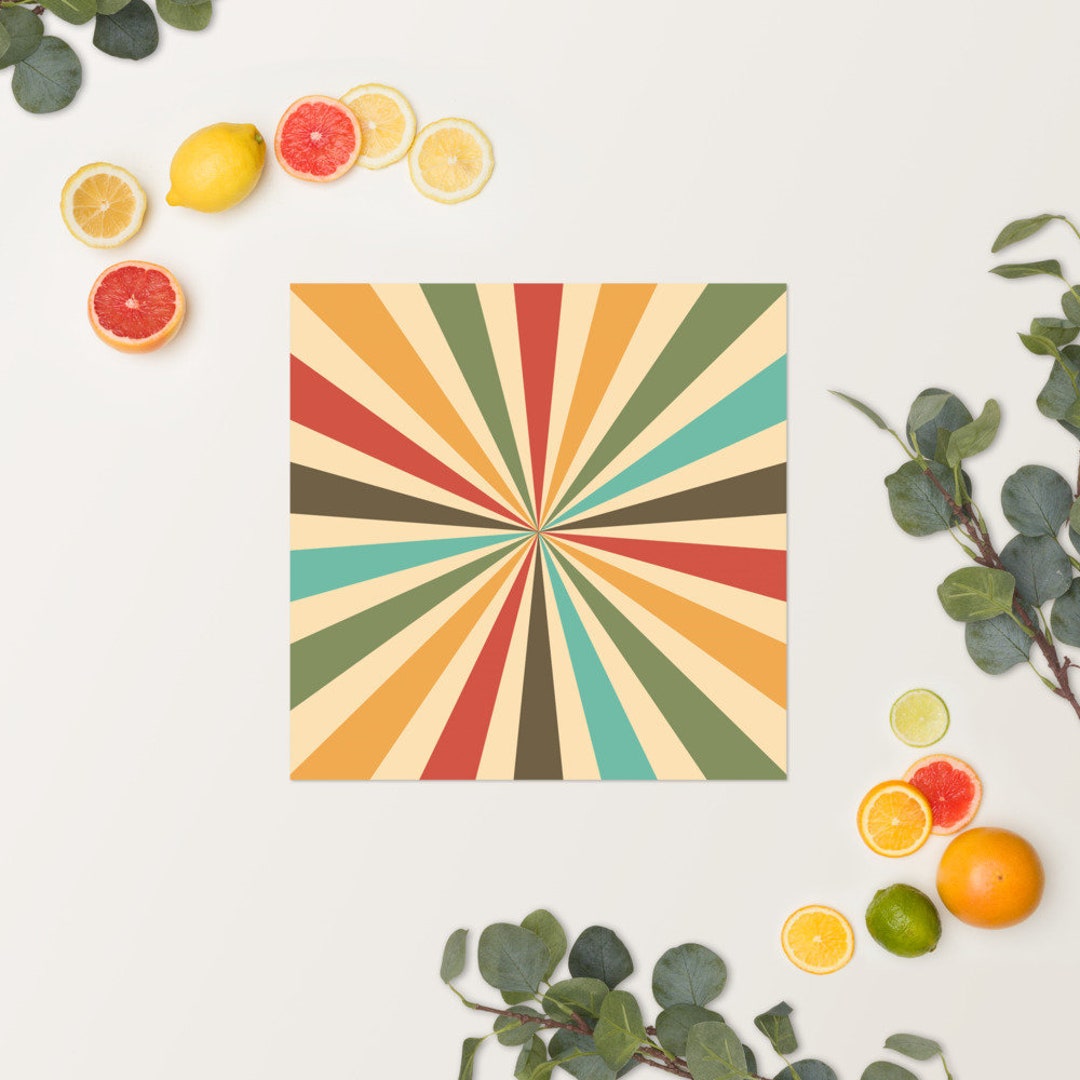 Retro Lines Poster Retro Burst Lines Vintage Lines Pattern Vintage ...