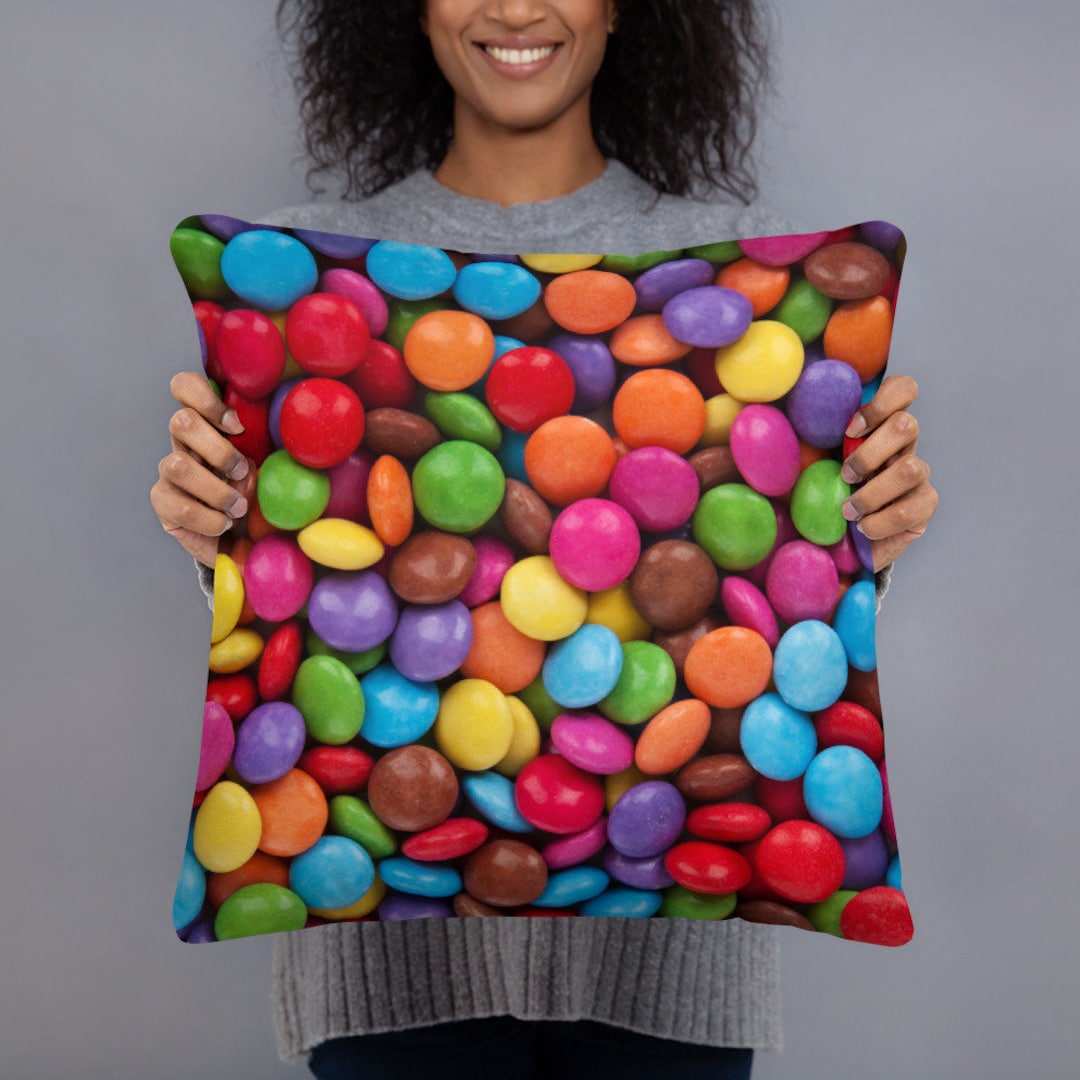 Rainbow Candies Pillow, Colorful Candy Pillow, Rainbow Candy Bites ...