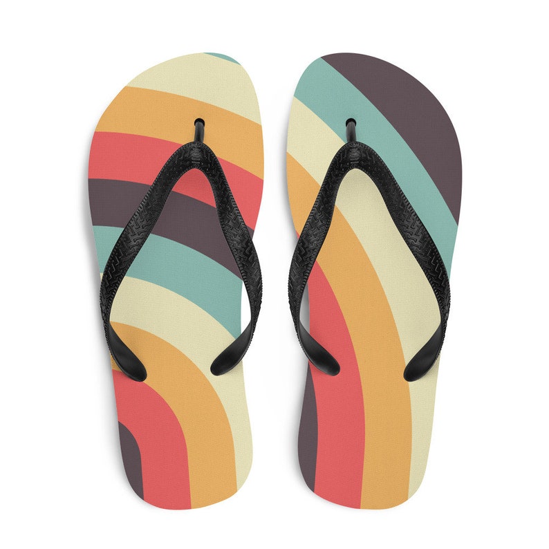 Retro Stripes Flip Flops Retro Sandals Unisex Flip Flop Retro - Etsy