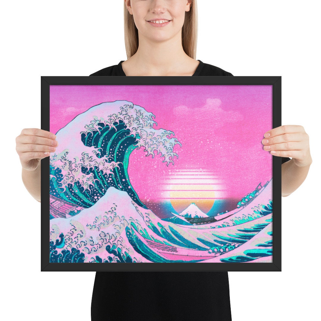 Vaporwave Print Kanagawa Wall Art Vaporwave Poster Print Aesthetic ...