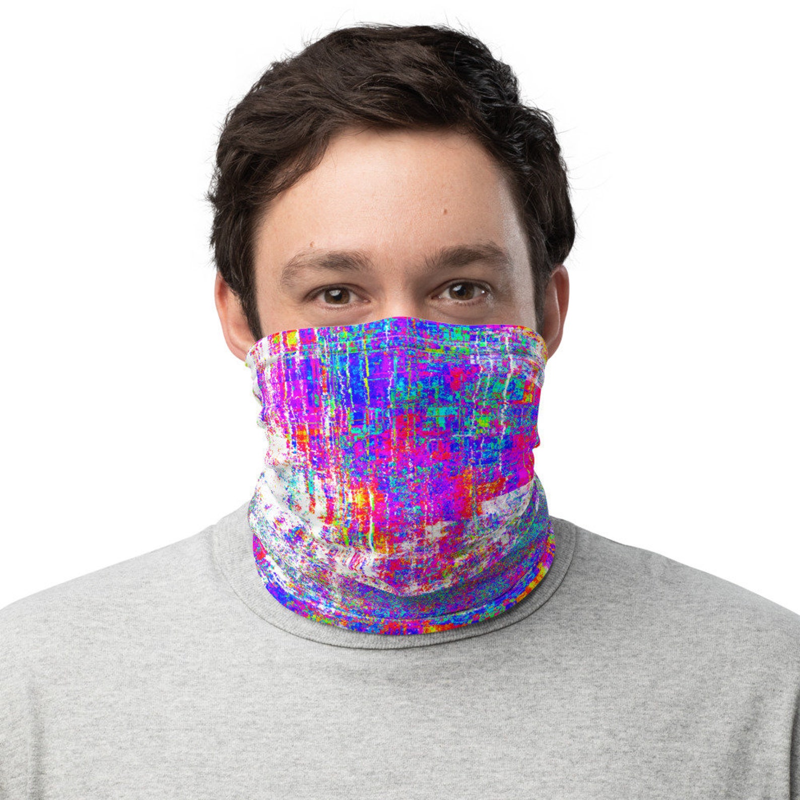 Face Mask Abstract Glitch Art Mask Cloth Face Mask Rainbow - Etsy