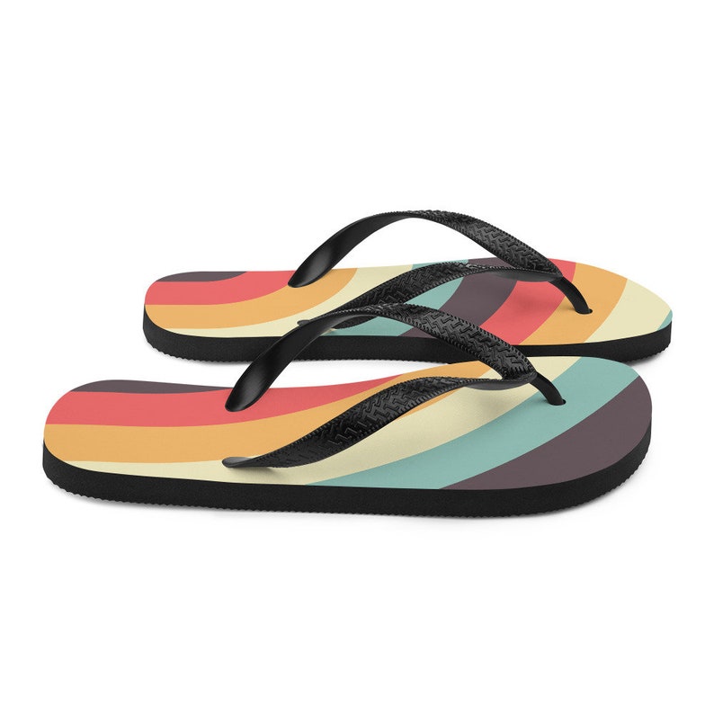 Retro Stripes Flip Flops Retro Sandals Unisex Flip Flop Retro - Etsy