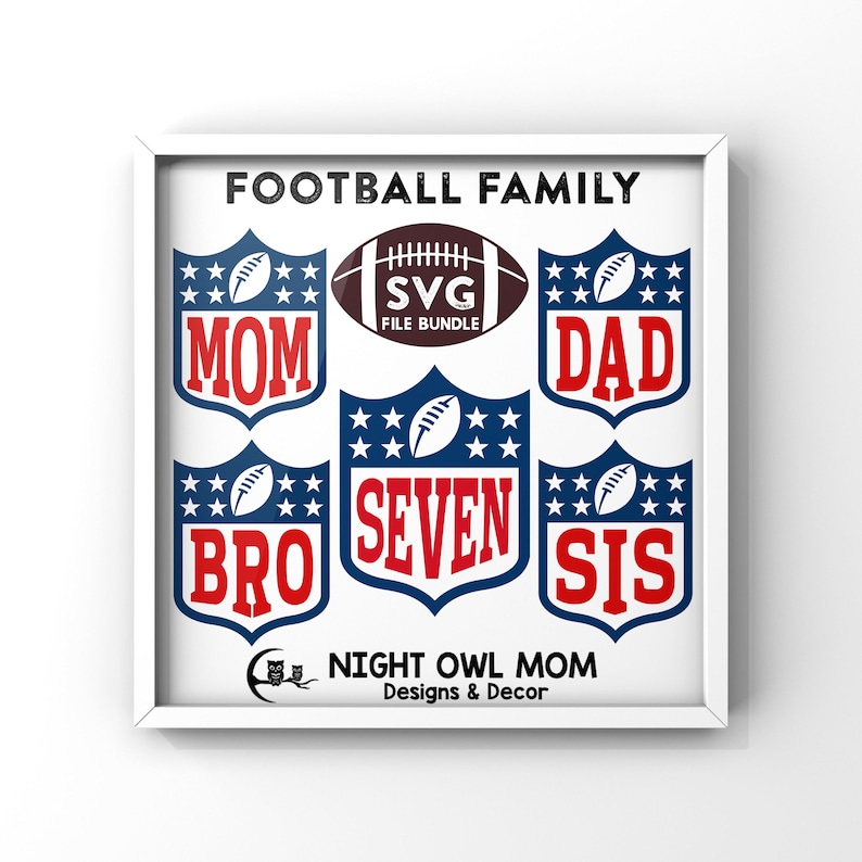 Football Seventh 7th Birthday SVG Bundle SEVEN Mom Dad Sis Bro - Etsy