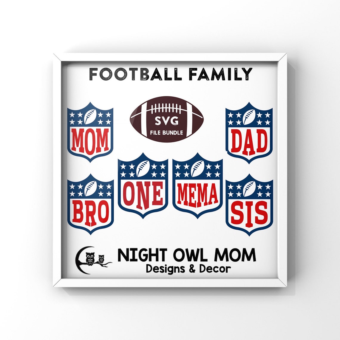 Football First Birthday SVG Bundle One Mom Dad Sis Bro Mema - Etsy