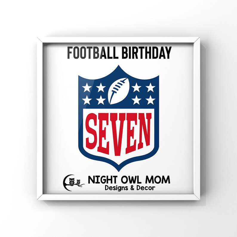Football Seventh 7th Birthday SVG Bundle SEVEN Mom Dad Sis Bro - Etsy