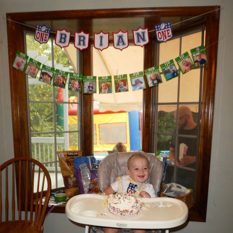 Printable PDF First Birthday Football Banner Custom Name - Etsy