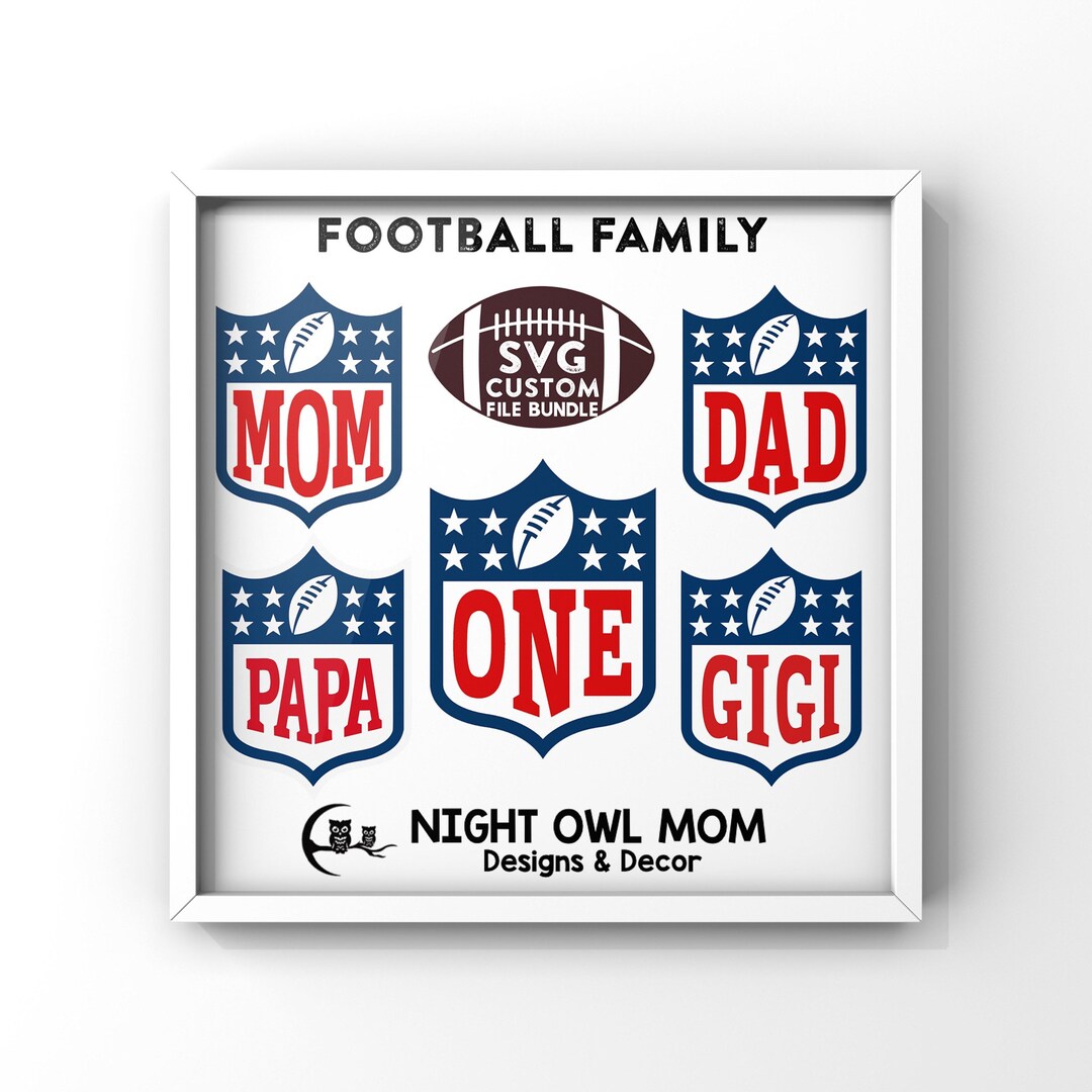 Football First Birthday SVG Custom Bundle One Mom Dad Gigi Papa - Etsy