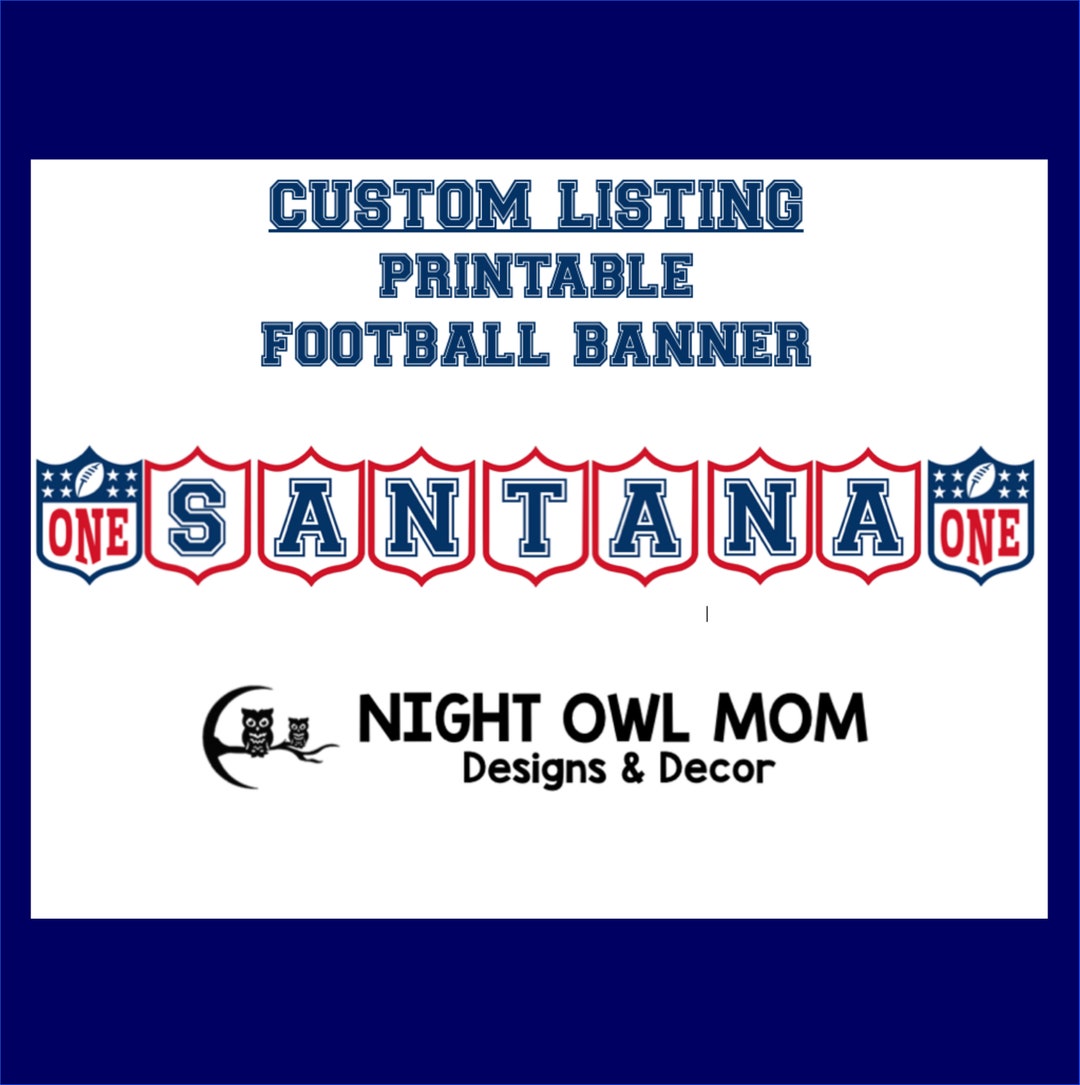 Printable PDF - First Birthday Football Banner - Custom Name Banner ONE ...
