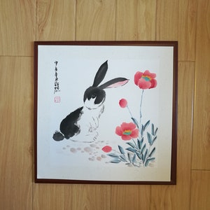 Handpainted Chinese Paintingoriginal Rabbit Painting Little - Etsy Canada